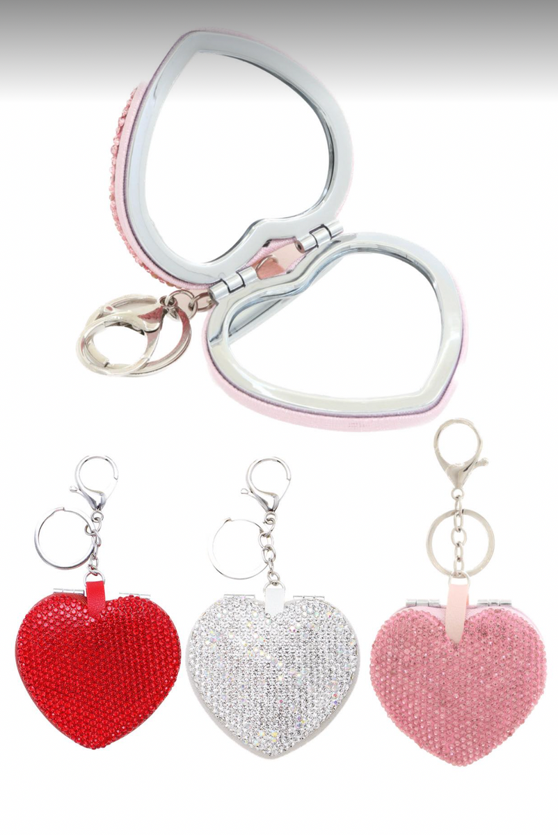 Heart Mirror Rhinestone Keychain – BossGlamBoutique